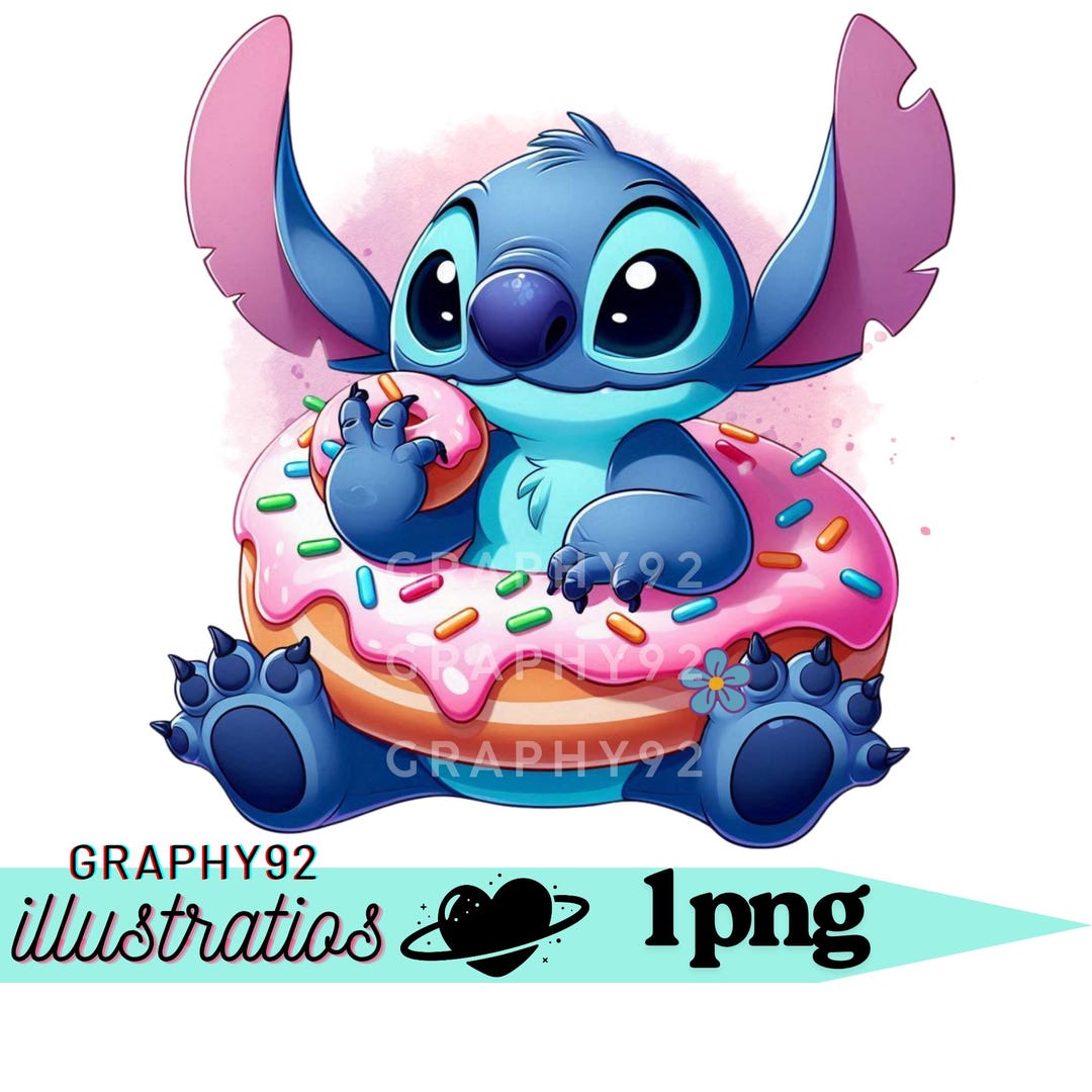 Stitch Png Clipart, Stitch Eating Donut, Stitch Donut Design, Lilo and ...