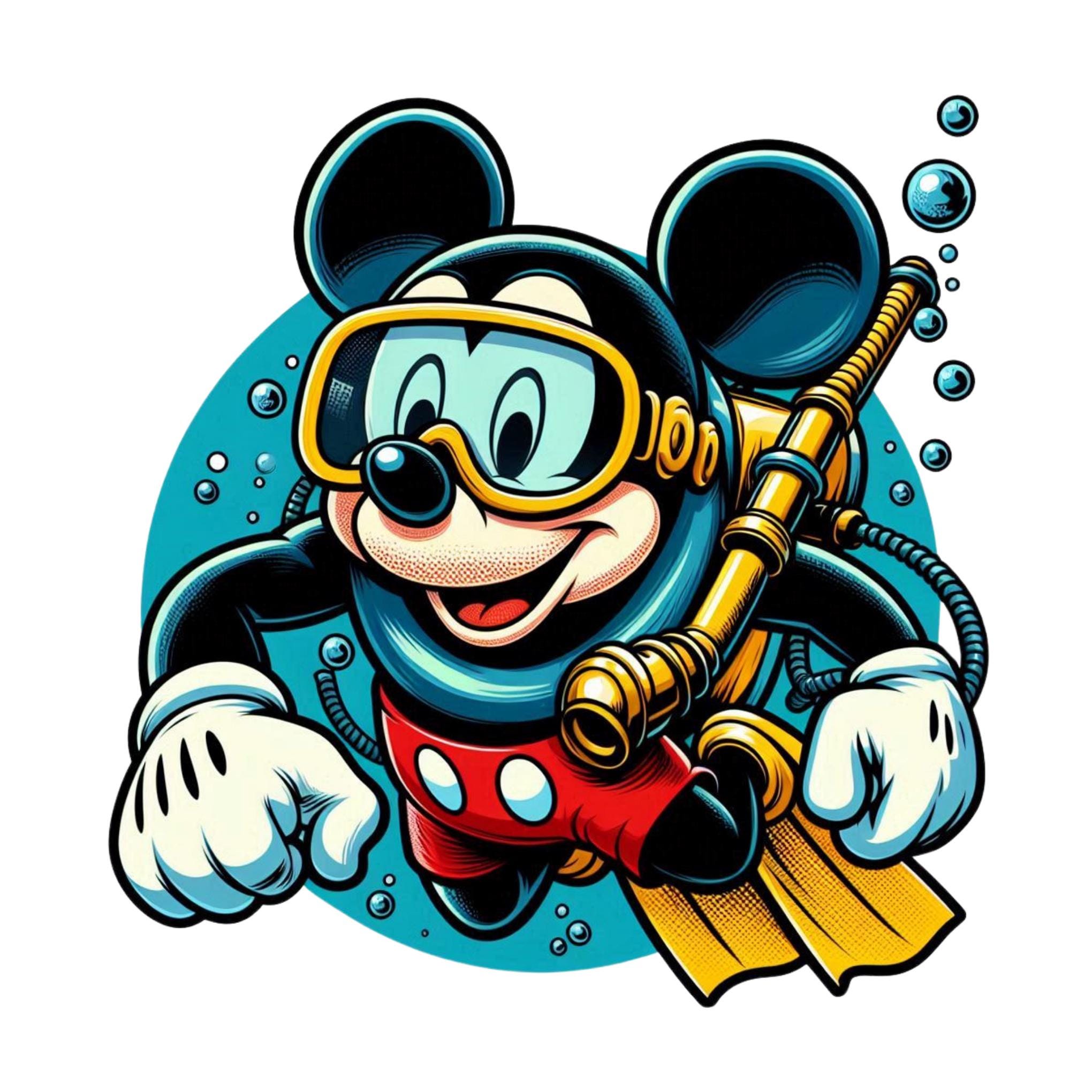 Mickey Mouse Png Clipart, Mickey Mouse Diver, Merman, Cute Mickey ...