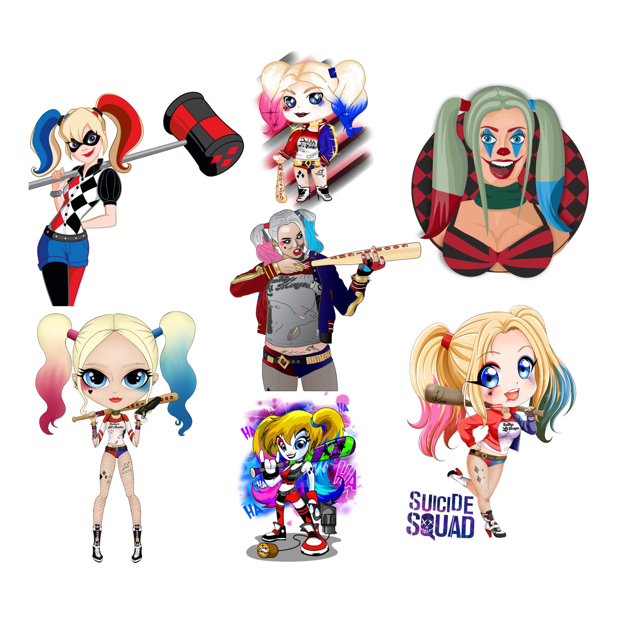 Harley Quinn Png Bundle, Harley Quinn Png Clipart Set, Movie Png, Woman ...