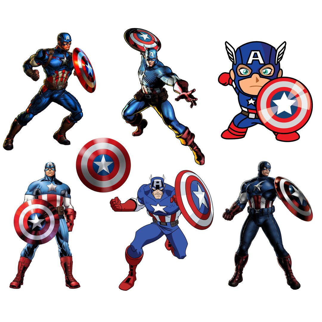 Captain America Png Bundle, Captain America Png Clipart Set, Super Hero ...