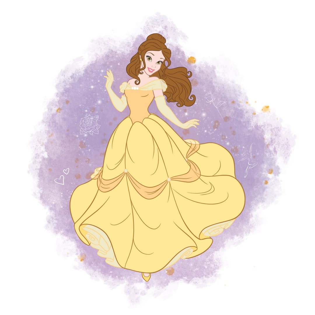 Princess Belle Watercolour Background, Princess Belle Png Clipart ...