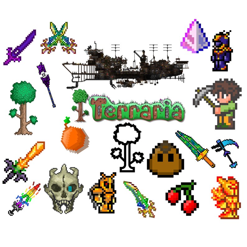 Terraria Png Bundle Terraria Png Clipart Set Terraria Items - Etsy