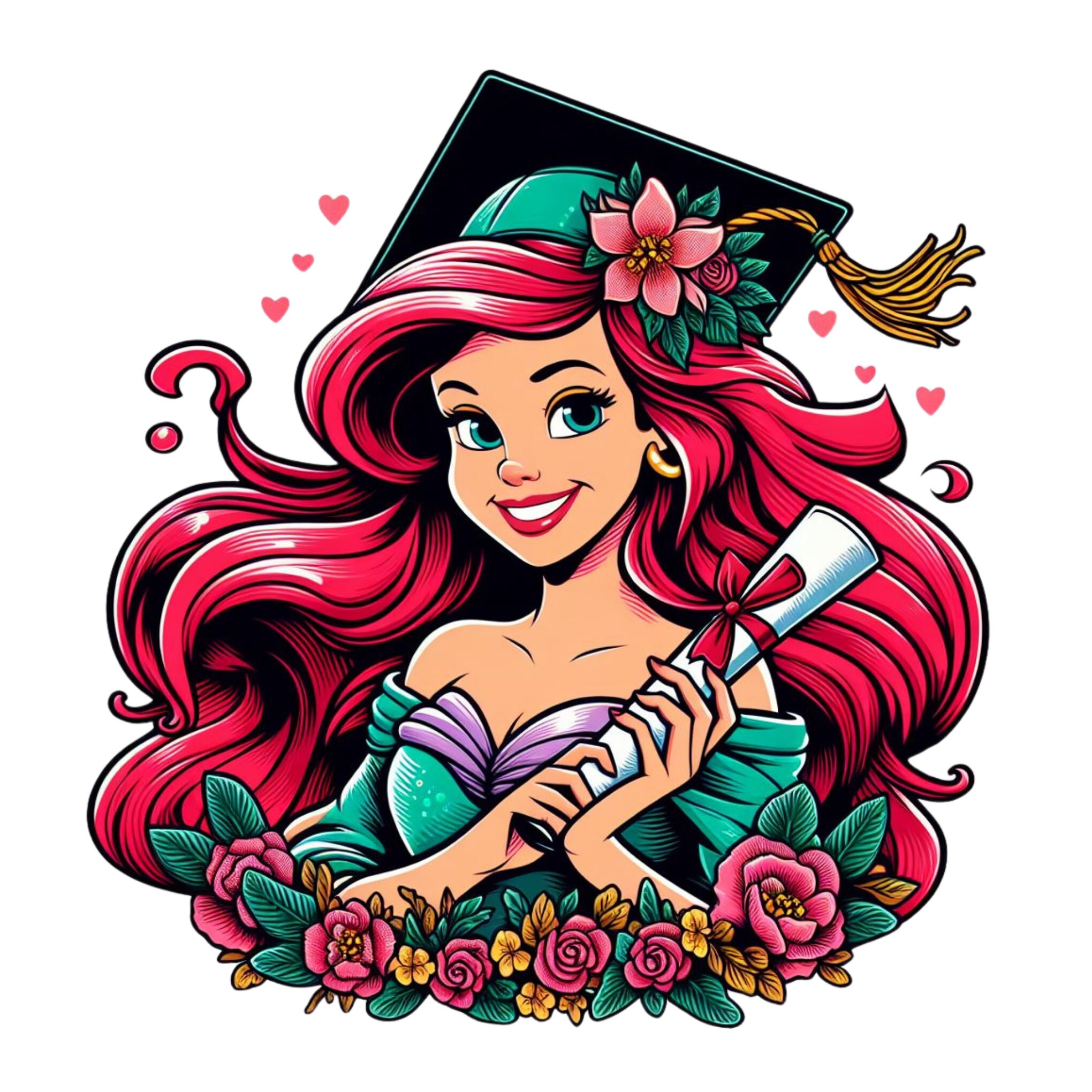 Princess Ariel Graduation Design, the Little Mermaid Png Clipart ...