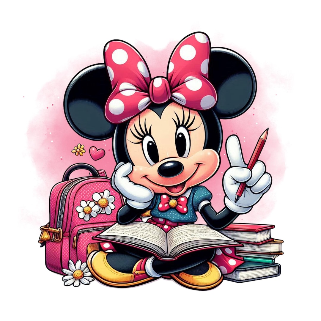 Minnie Mouse Student, Minnie Mouse Png Clipart, Minnie Mouse School ...