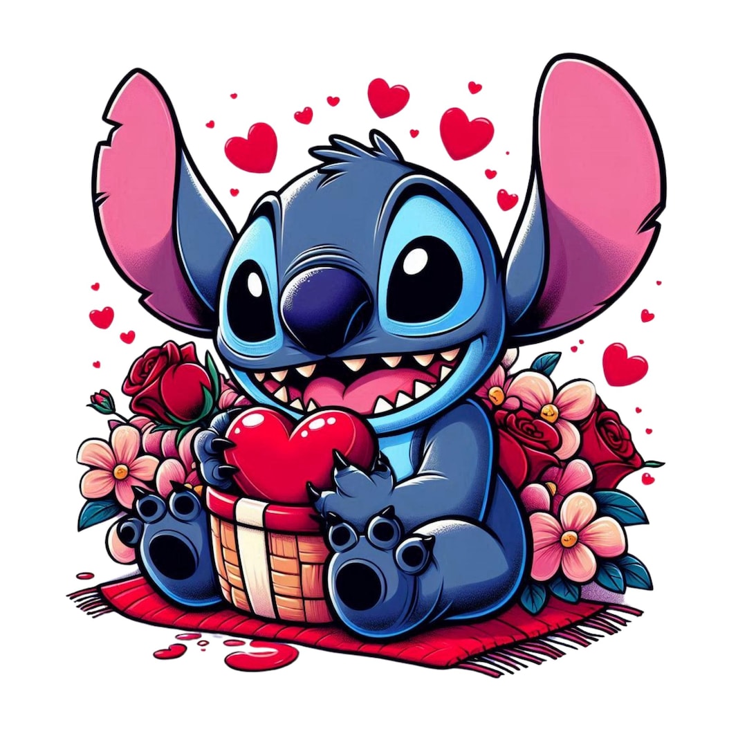 Stitch Valentine's Day, Stitch Png Clipart, Cute Stitch Image, Stitch ...