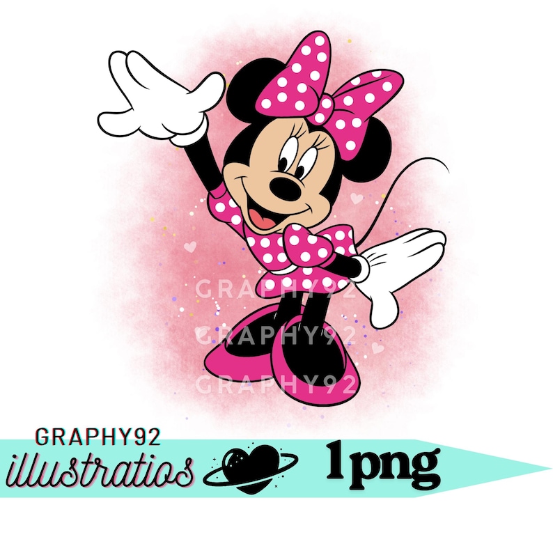 Minnie Mouse Watercolour Background, Minnie Mouse Png Clipart, Minnie ...