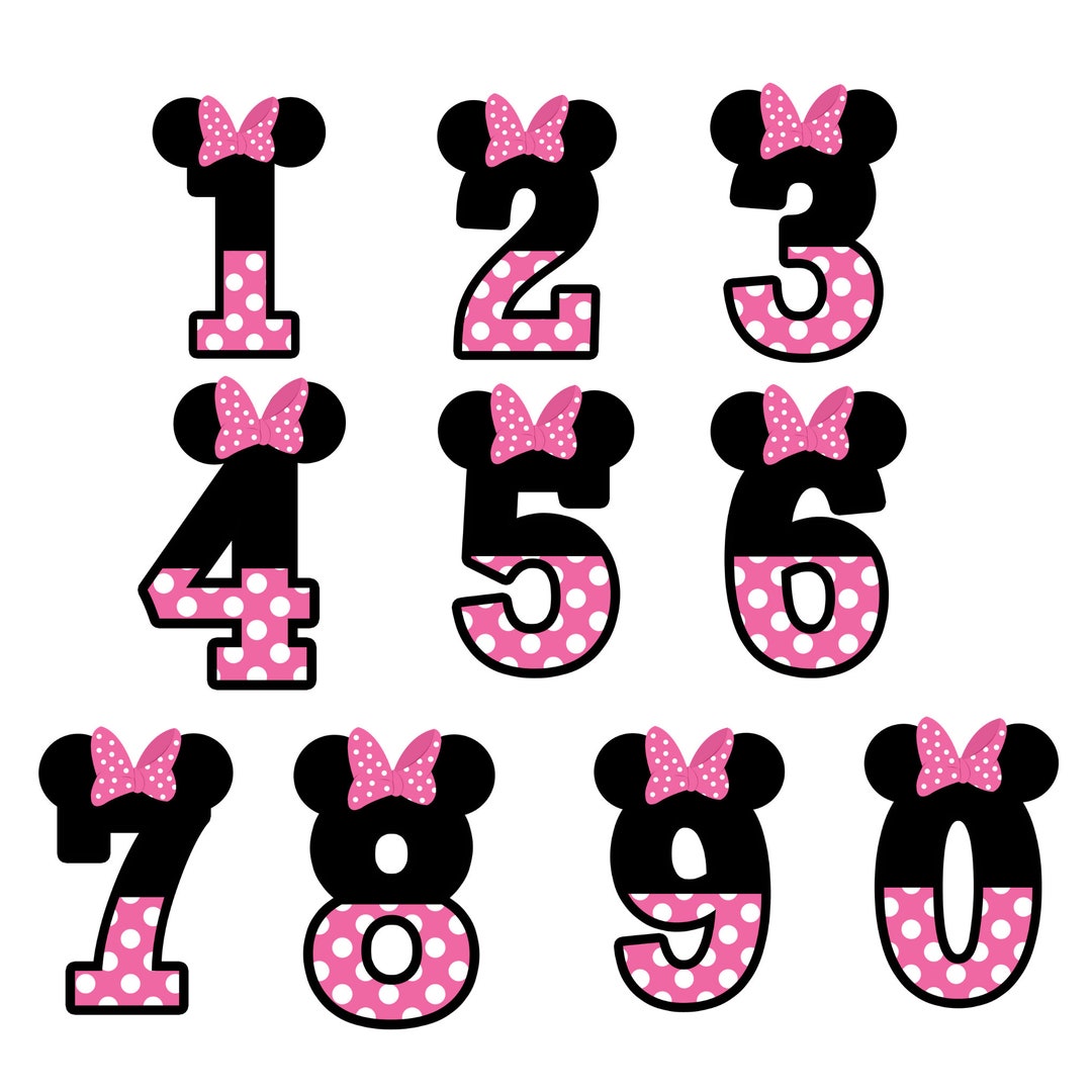 Happy Birthday Minnie Mouse Png, Birthday Numbers, Mickey Mouse Numbers ...