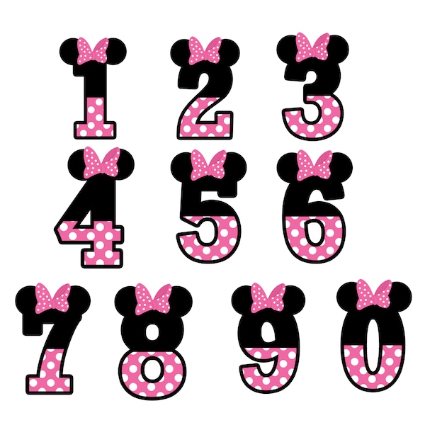 Minnie Mouse Number - Etsy