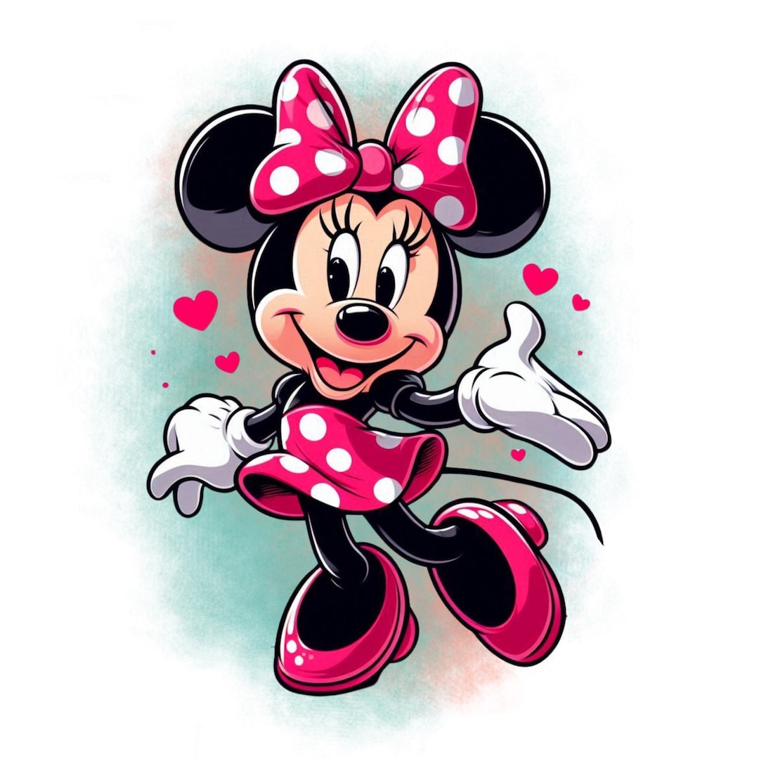 Minnie Mouse Watercolor Background, Minnie Mouse Png Clipart, Cute ...