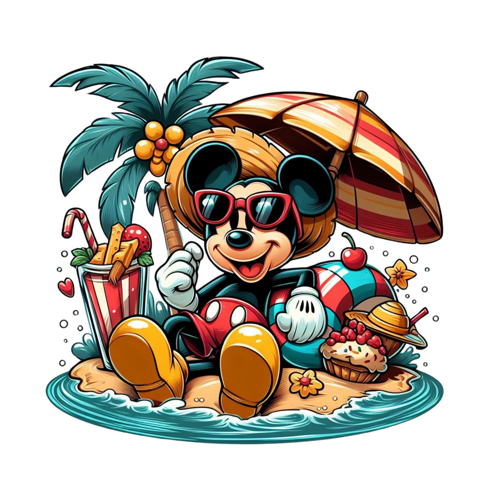 Mickey Mouse Summer Design, Mickey Mouse Png Clipart, Mickey Mouse ...