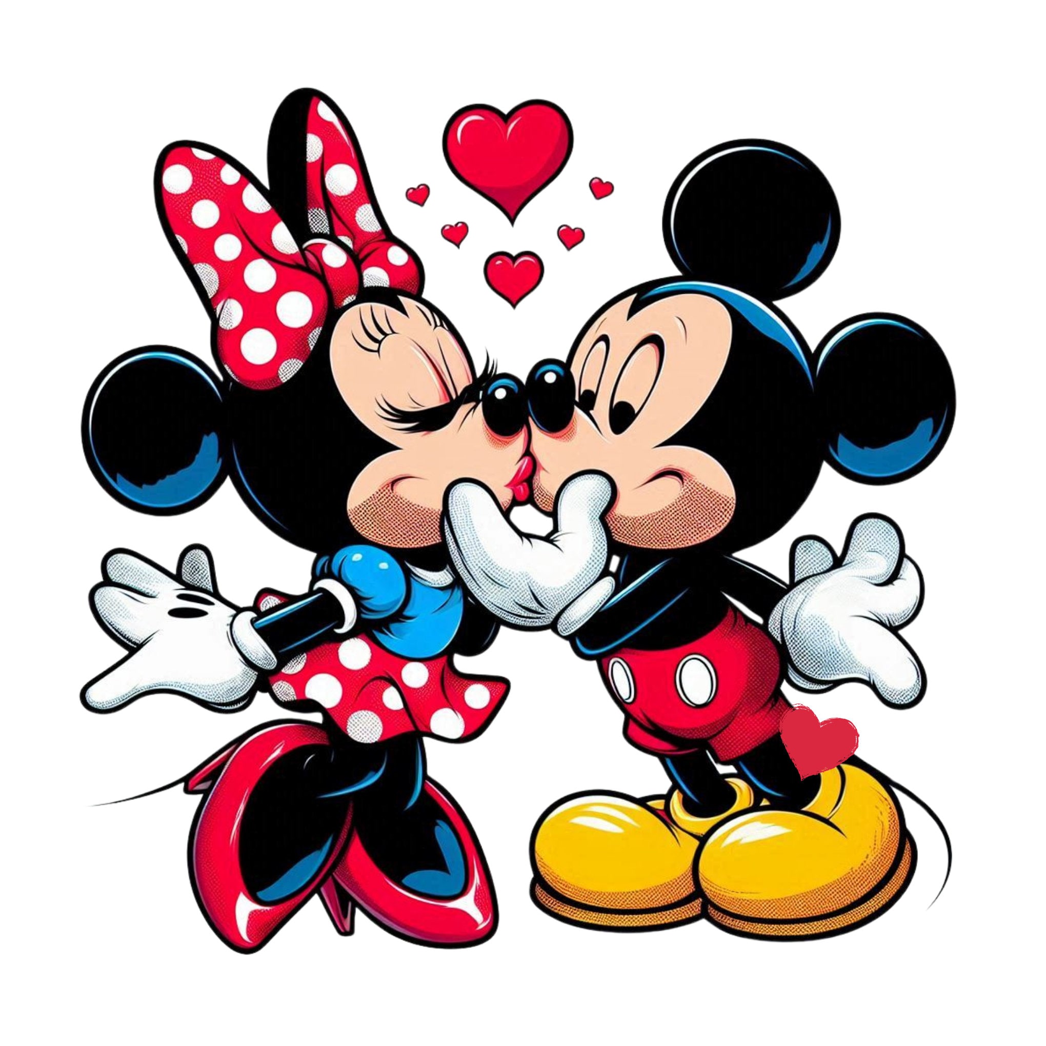 Minnie Mouse Kissing Mickey Artistic Kiss Mickey And Minnie Mouse