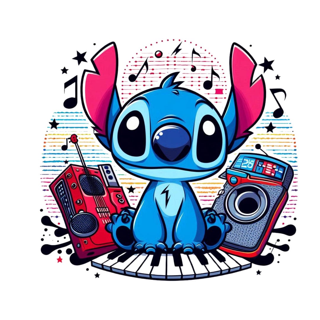 Stitch Music Design, Stitch Png Clipart, Lilo and Stitch Character ...
