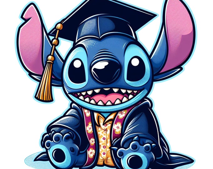 Stitch Graduation Design, Stitch Png Clipart, Stitch School Graduate ...