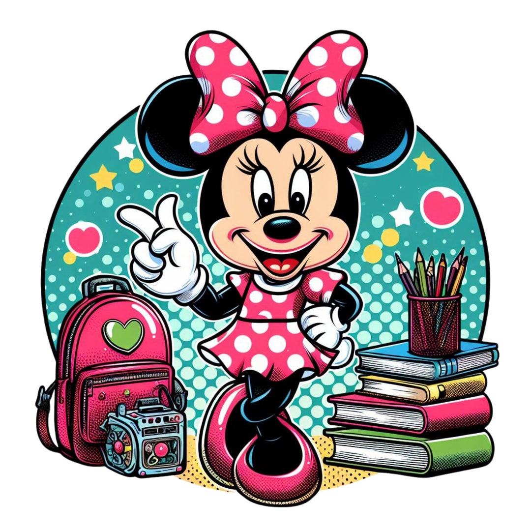 Minnie Mouse Student Design, Minnie Mouse Png Clipart, Minnie School ...