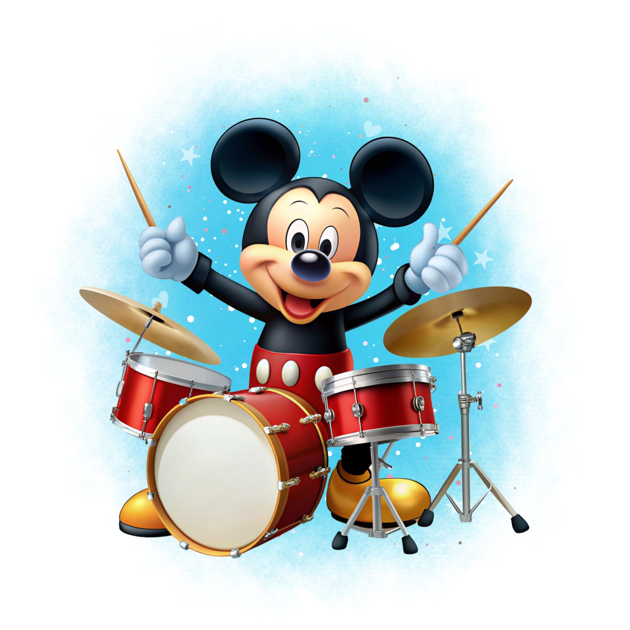 Mickey Mouse Png Clipart, Mickey Mouse Playing Drum, Mickey Mouse Music ...