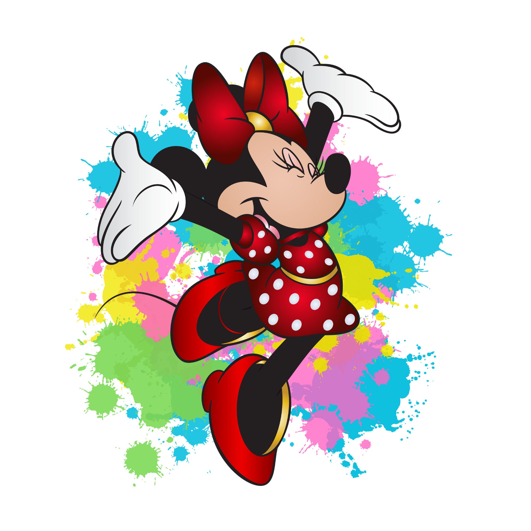 Minnie Mouse Watercolor Background, Minnie Mouse Png Clipart, Minnie ...