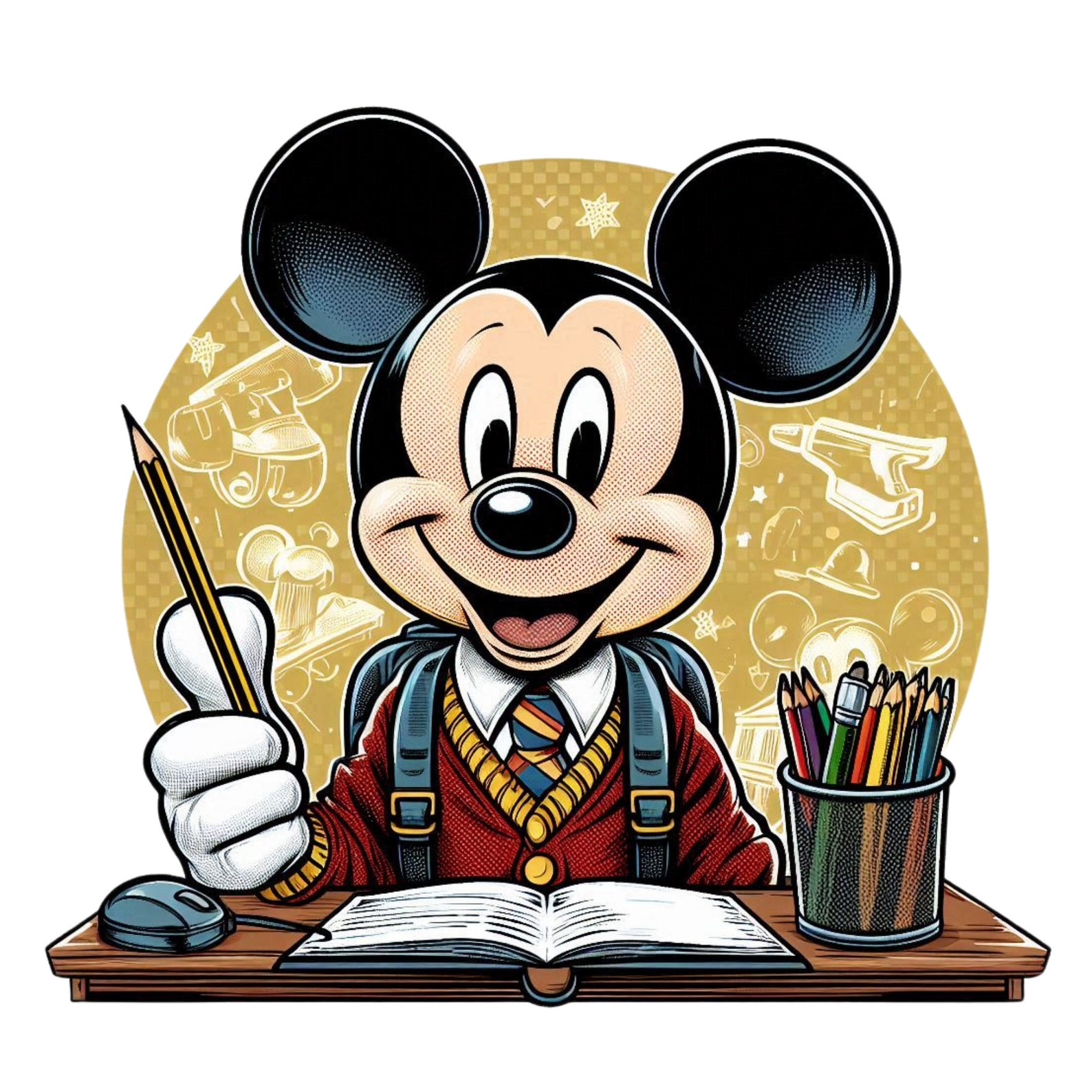 Mickey Mouse Student Design, Mickey Mouse Png Clipart, Mickey School ...