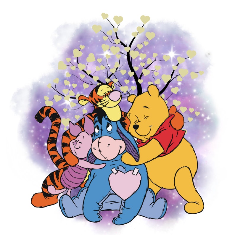 Winnie the Pooh Watercolour Background, Winnie the Pooh Png Design ...