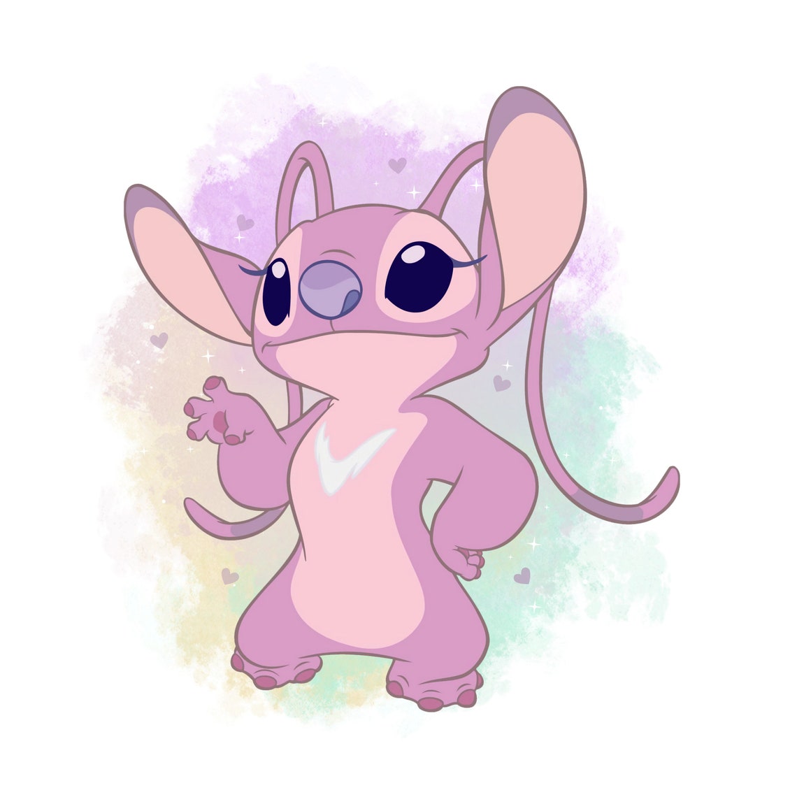 Lilo and Stitch Watercolour Background, Angel Lilo Png Clipart, Lilo ...