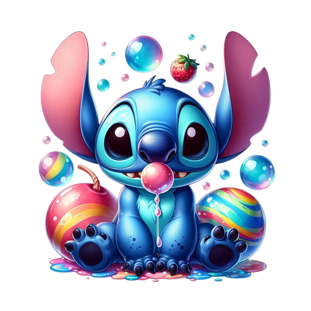 Stitch Bubblegum Design, Cute Stitch Clipart, Png File, Lilo and Stitch ...