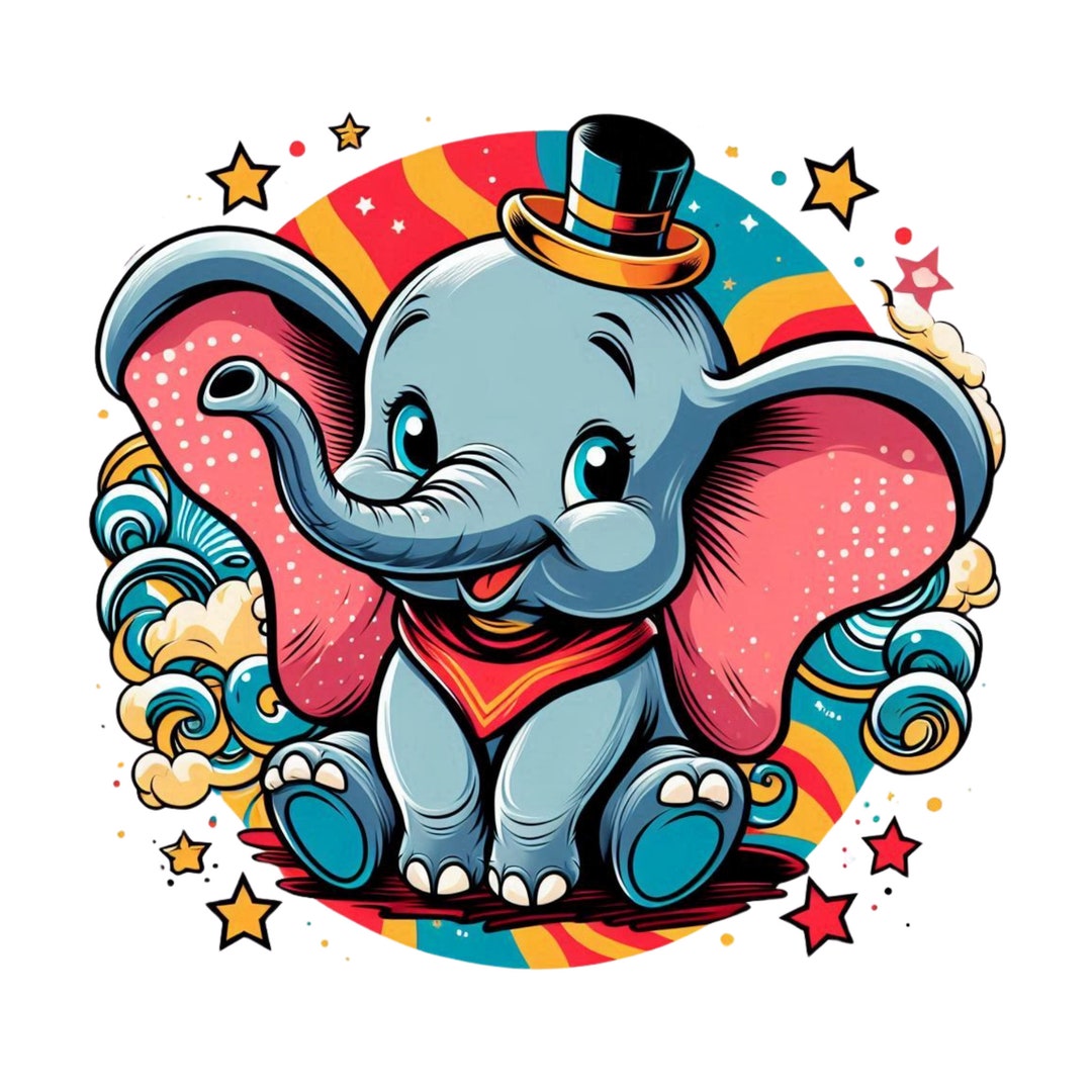 Dumbo Png Clipart, Cute Elephant Dumbo, Dumbo Design, Instant Download ...