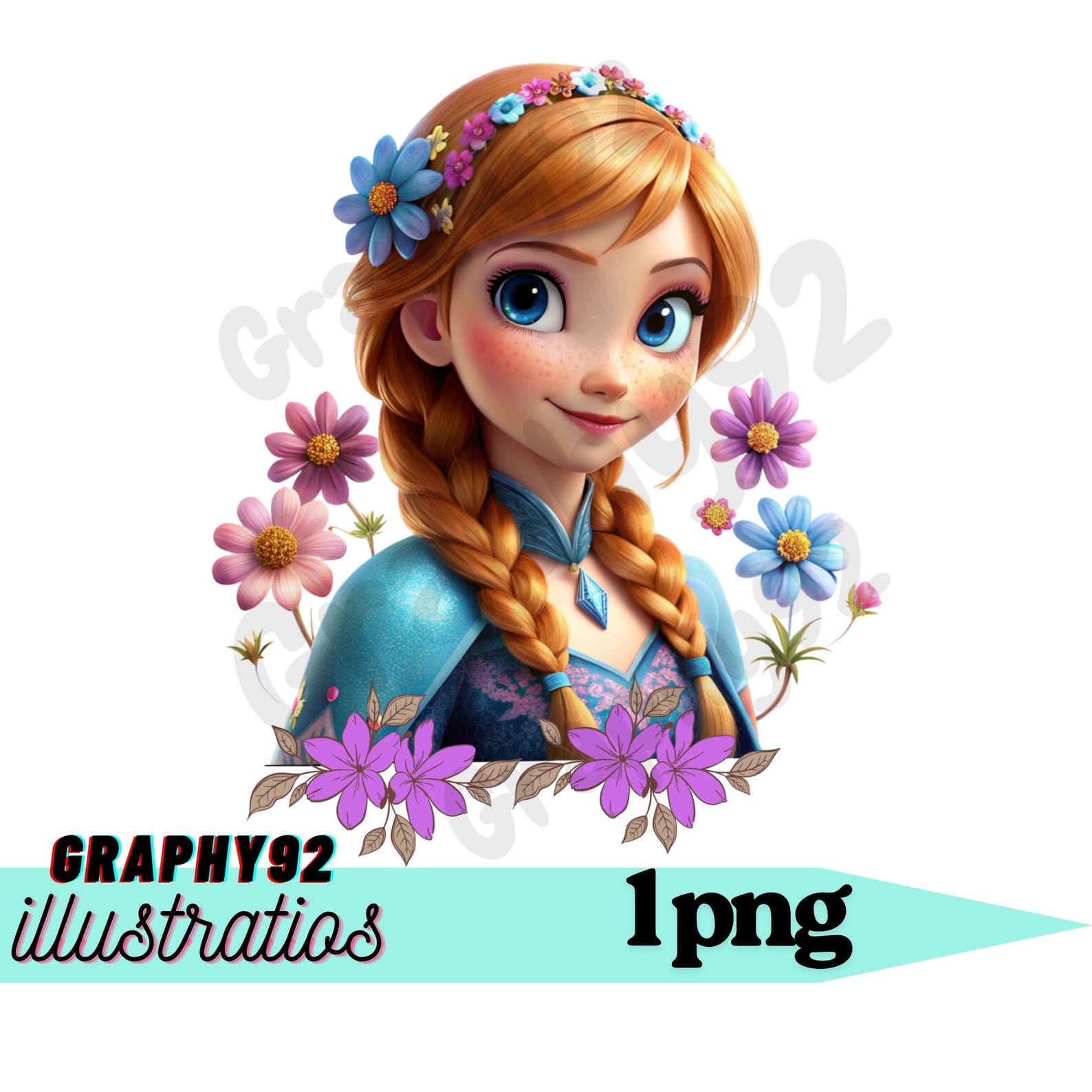 Princess Anna Png Clipart, Frozen Anna Flower Png, Frozen Png, Elsa Png ...