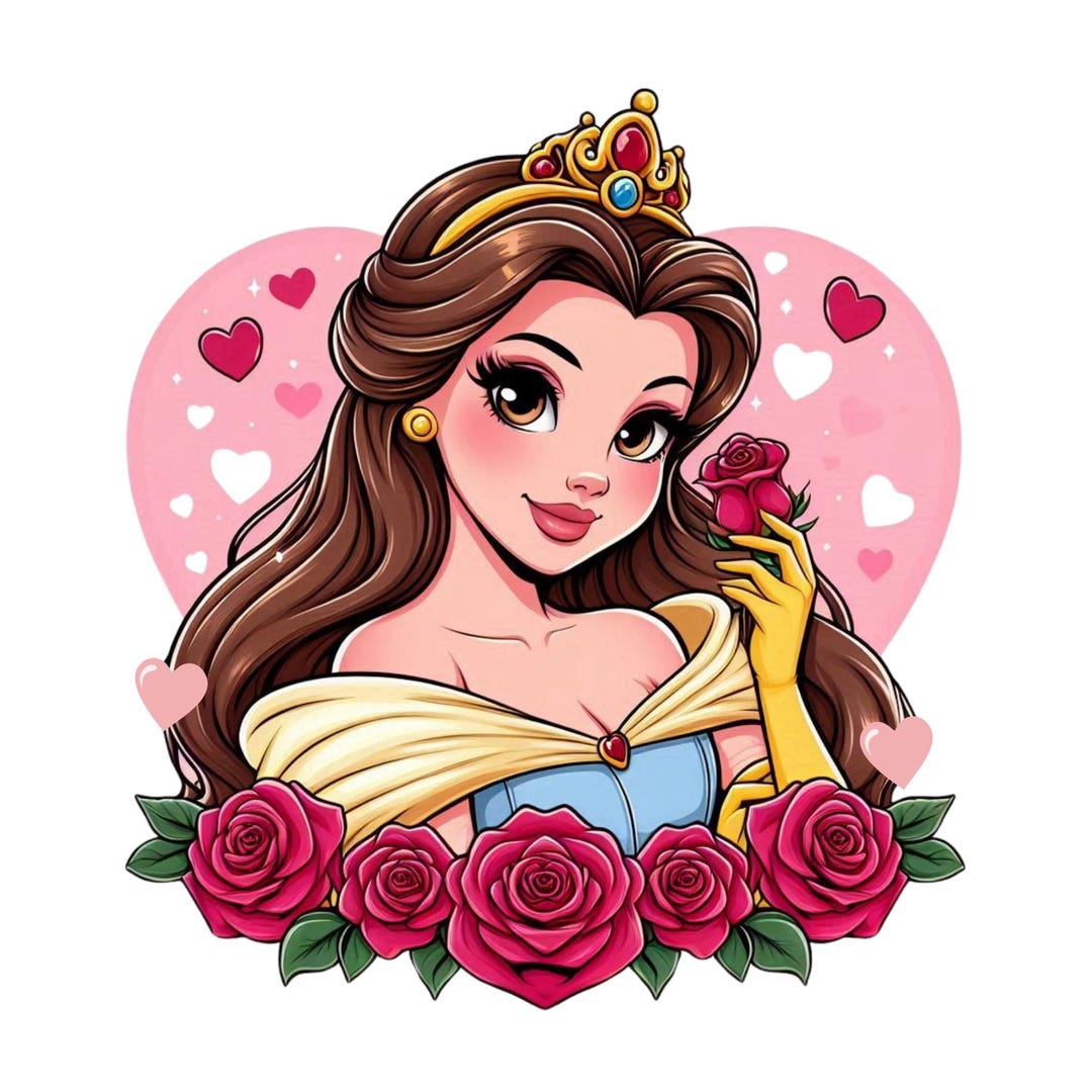 Princess Belle Valentine's Day, Princess Belle Png Clipart, Beauty and ...