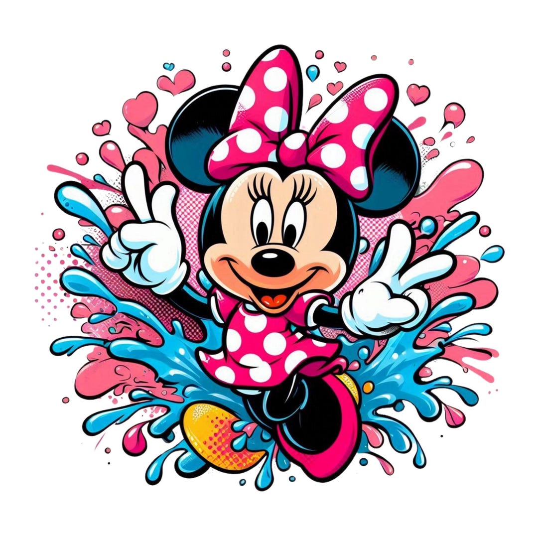 Minnie Mouse Splash Design, Minnie Mouse Png Clipart, Cute Minnie Mouse ...