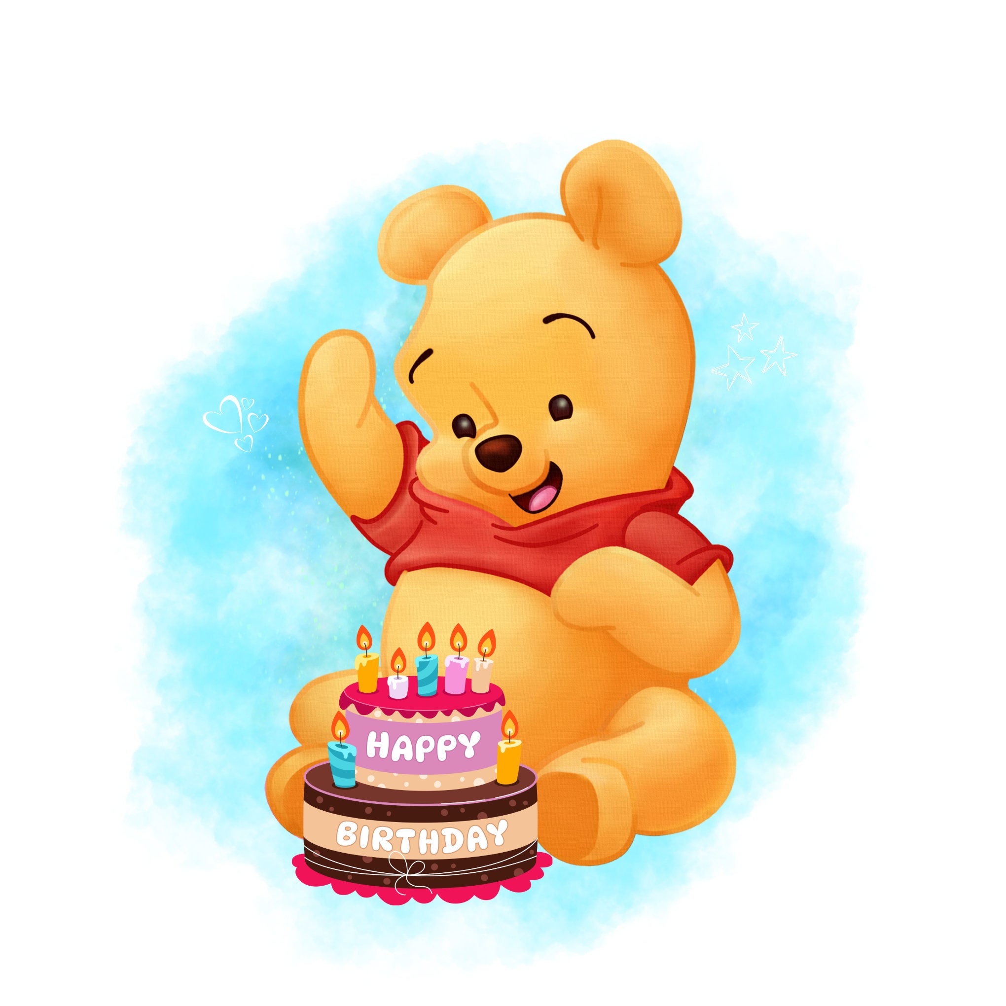 Winnie the Pooh Birthday Png Clipart, the Pooh Birthday Design, Baby ...