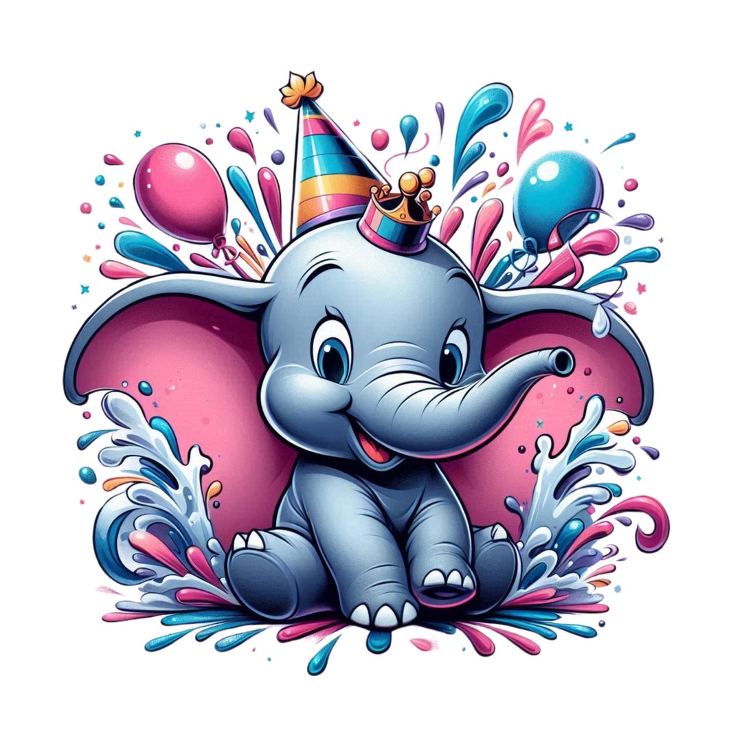 Cute Dumbo Birthday Design, Dumbo Png Clipart, Cute Elephant Dumbo ...