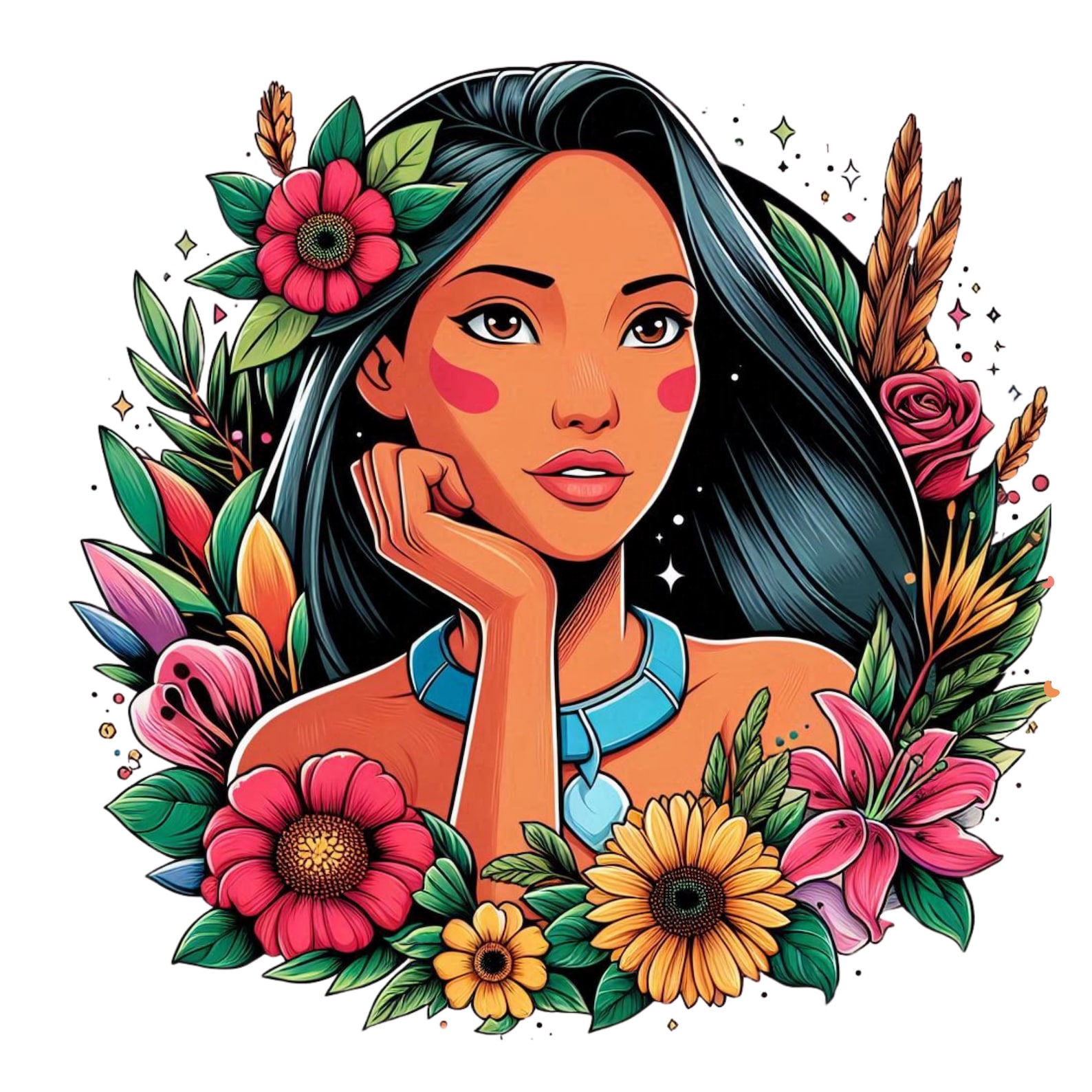 Pocahontas Png Clipart, Pocahontas Flower Design, Autumn Design ...