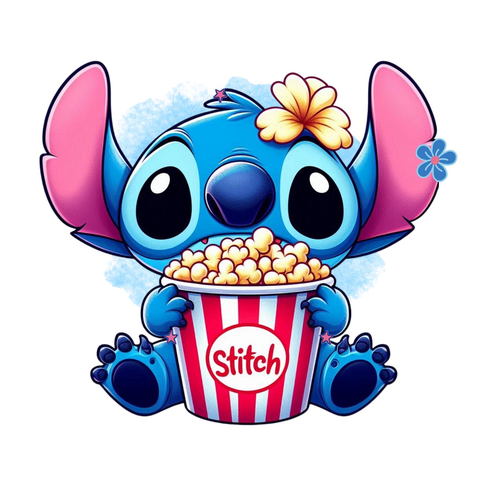 Stitch Popcorn, Stitch Png Clipart, Lilo and Stitch Character, Instant ...