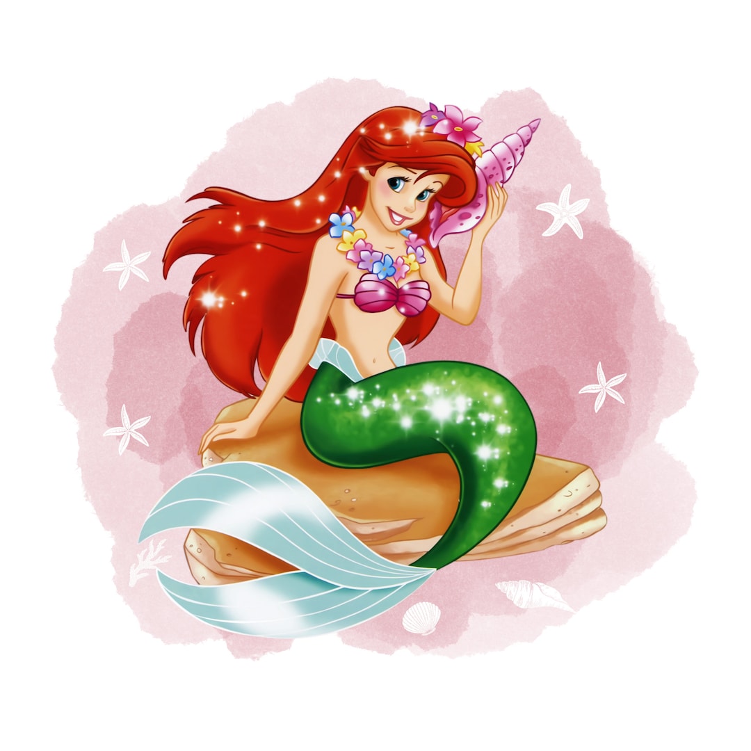 Princess Ariel Watercolour Background, Princess Ariel Png, the Little ...