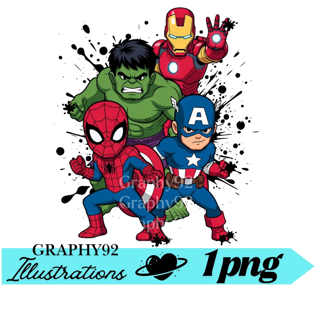 Super Heroes Png Clipart, Avengers Png, Super Heroes Splash Design ...