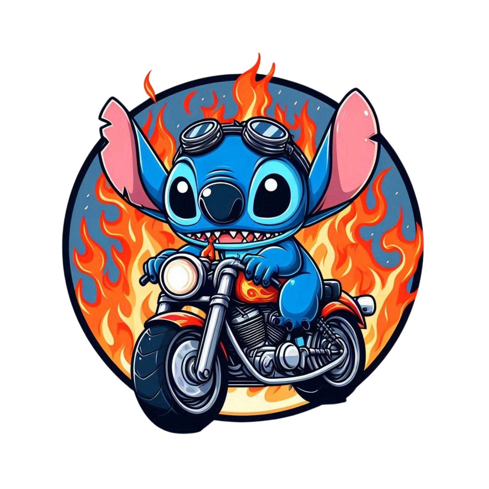Stitch Png Clipart, Stitch Ride Motorcycle, Stitch Fire Design, Stitch ...