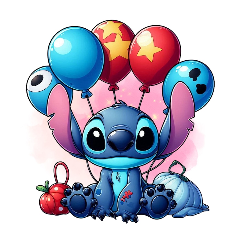 Stitch Png Clipart, Stitch Balloons Design, Cute Stitch Image, Lilo and Stitch Character ...
