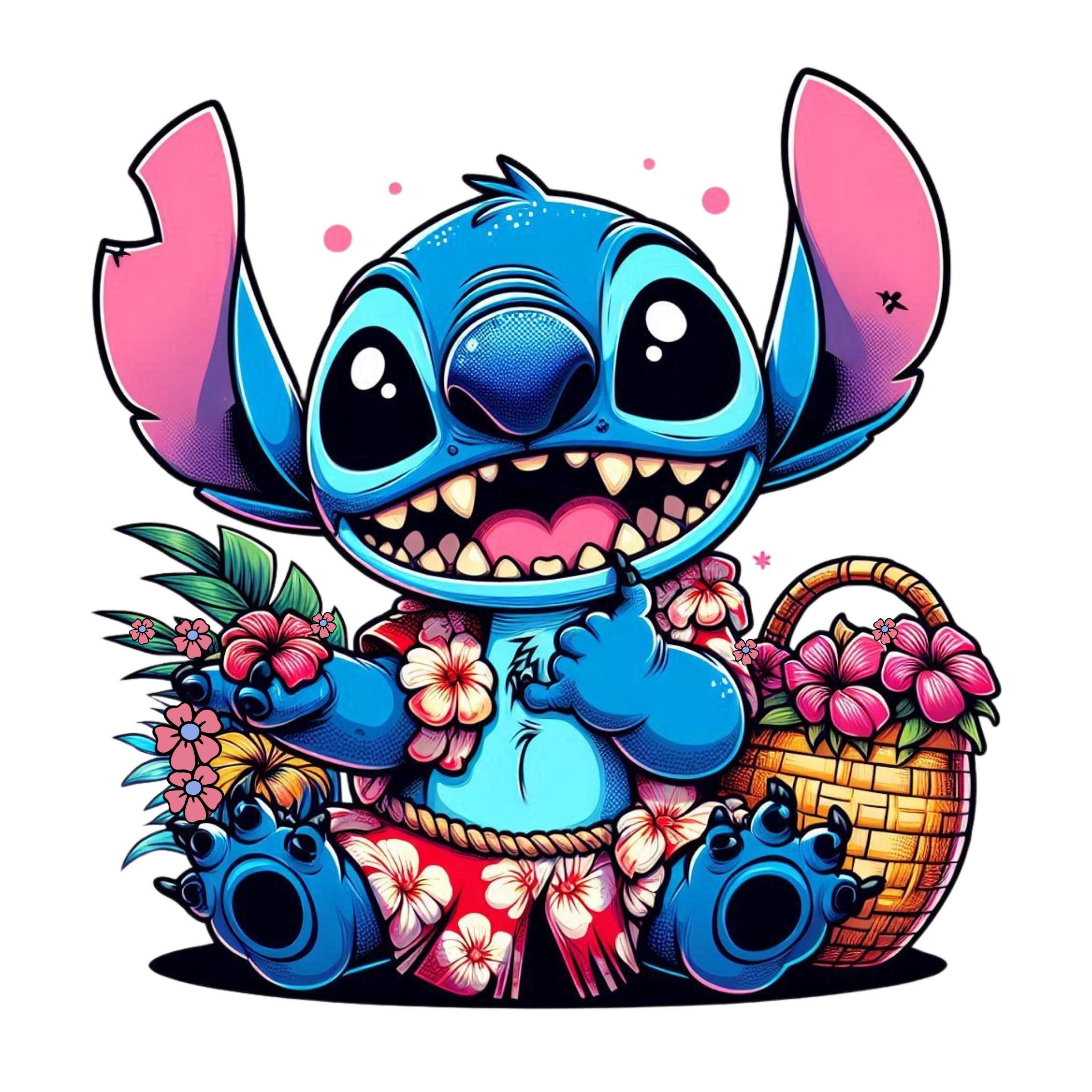 Stitch Hawaiian, Stitch Png Clipart, Stitch Summer Vacation, Cute ...