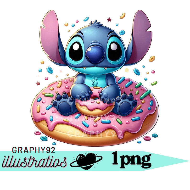 Stitch Png Clipart, Stitch Eating Donut, Stitch Donut Design, Lilo and ...