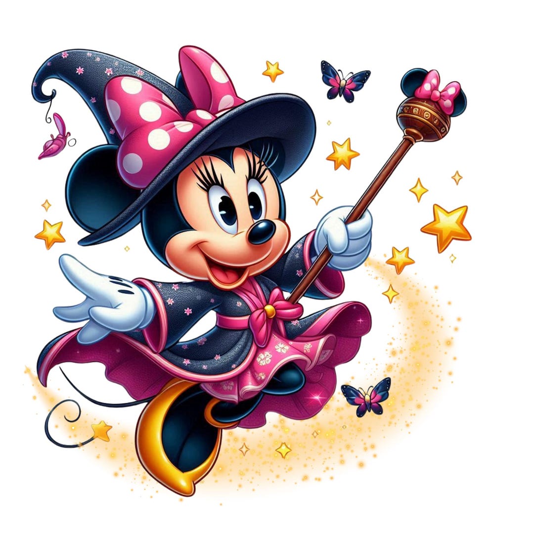 Minnie Mouse Wizard, Minnie Mouse Png Clipart, Magician Minnie Mouse ...