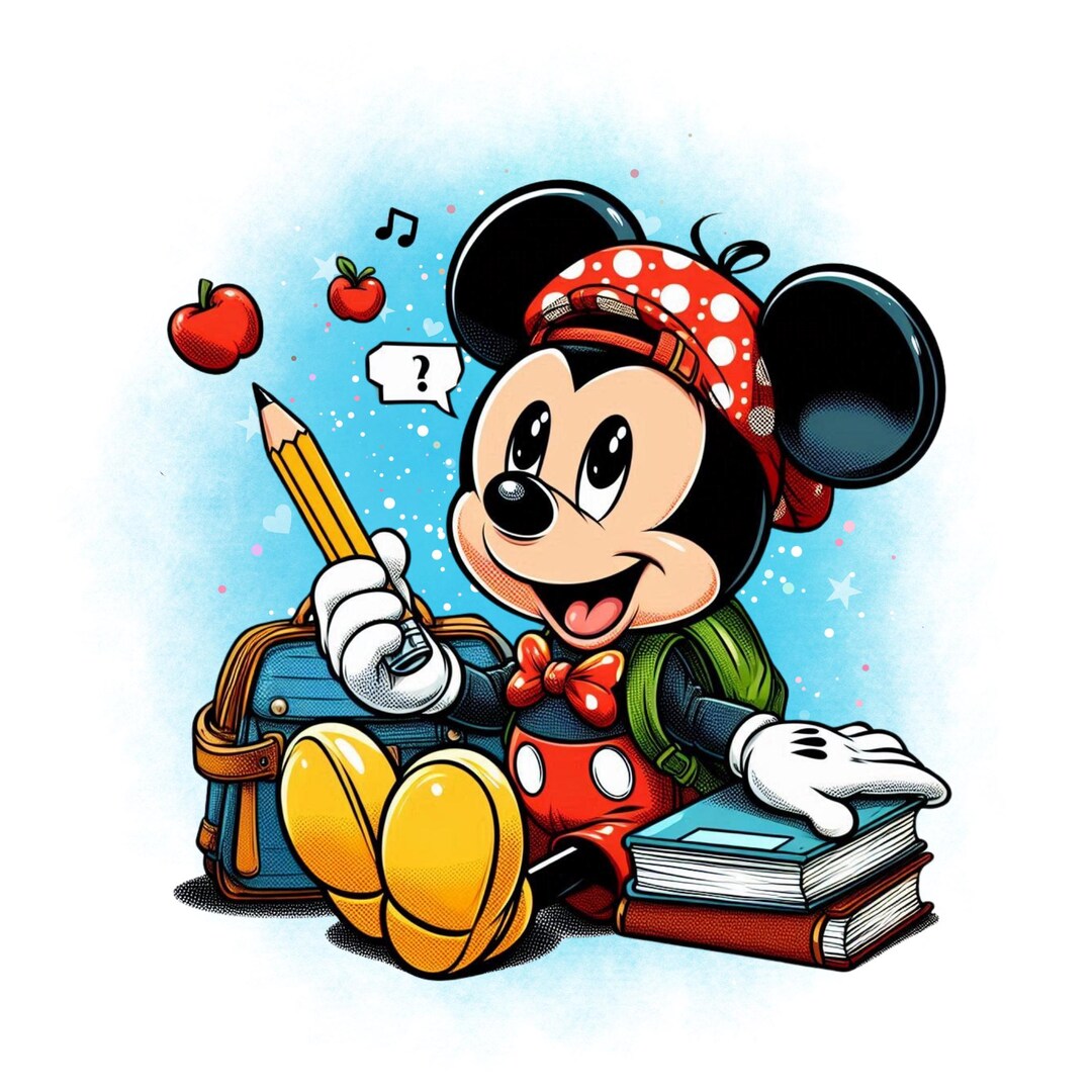 Mickey Mouse Png Clipart, Mickey Mouse Student, Mickey School, Instant ...