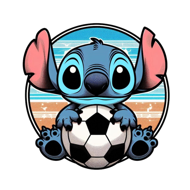 Stitch Soccer Player Design, Stitch Png Clipart, Cute Stitch Image ...