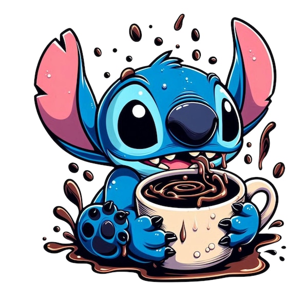 Stitch Coffee Clipart - Etsy