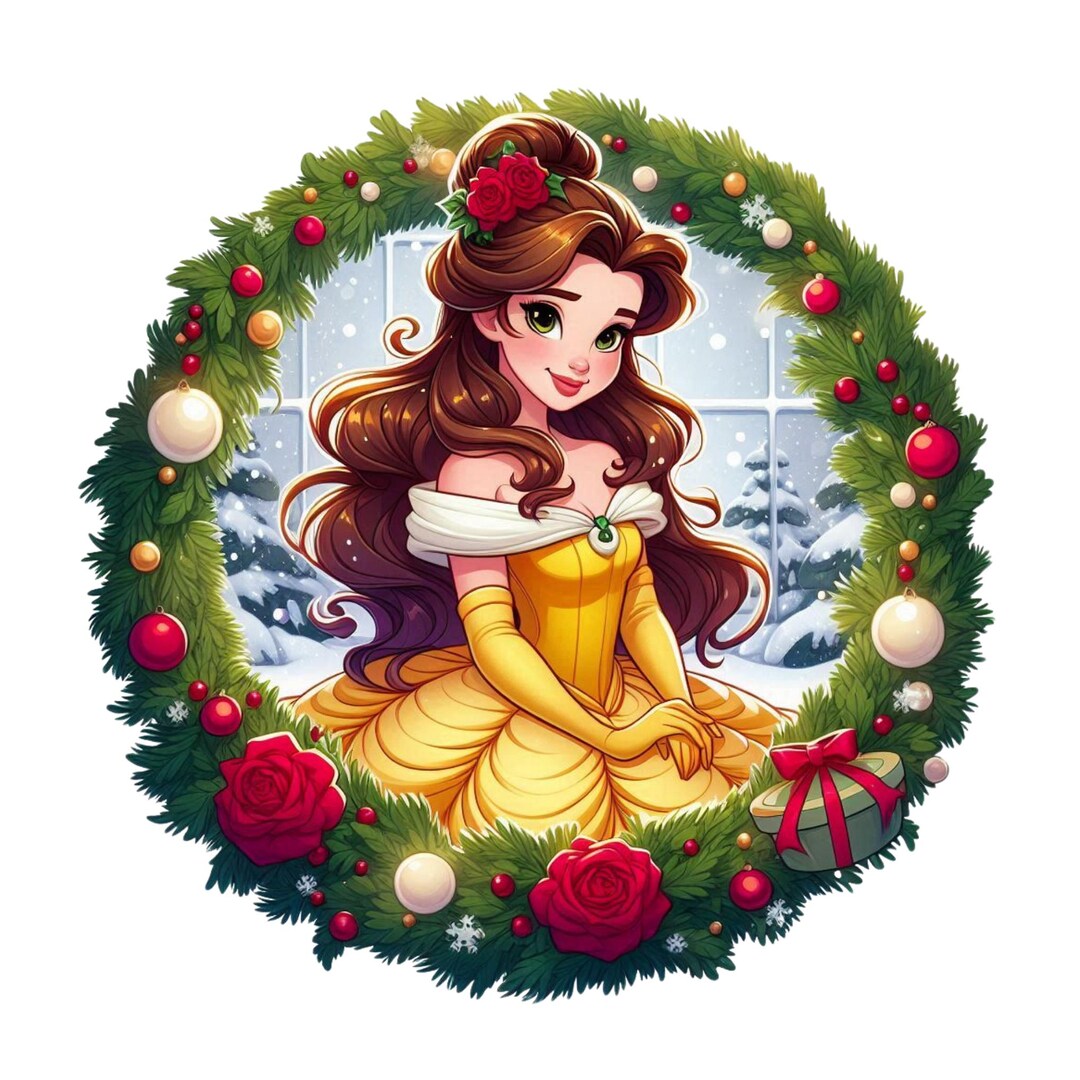 Princess Belle Christmas Design, Princess Belle Png Clipart, Beauty and ...