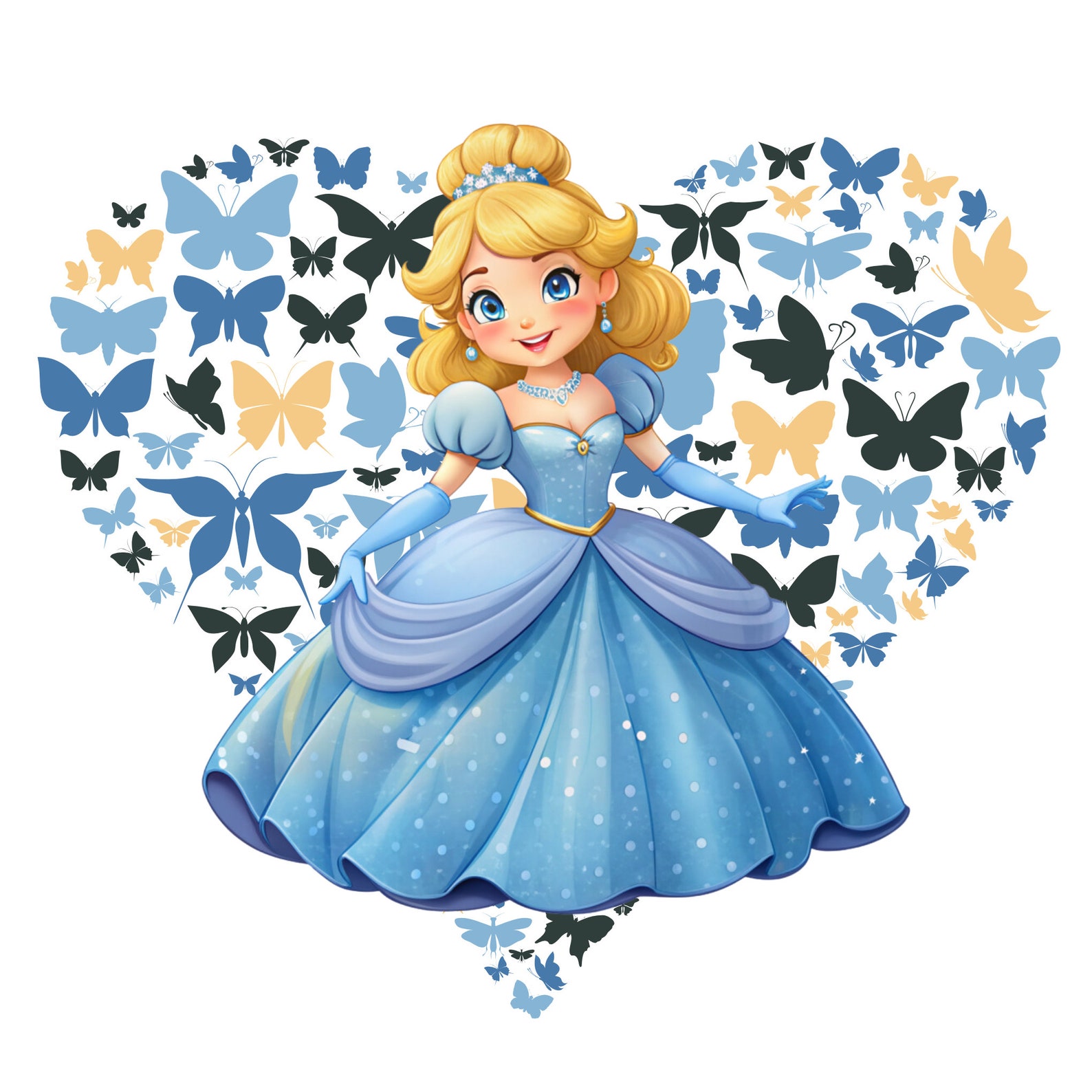 Princess Cinderella Png Clipart, Cute Cinderella Butterfly Design ...