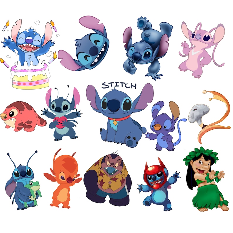 Lilo and Stitch Png Bundle, Lilo and Stitch Png Clipart Set, Stitch Png ...