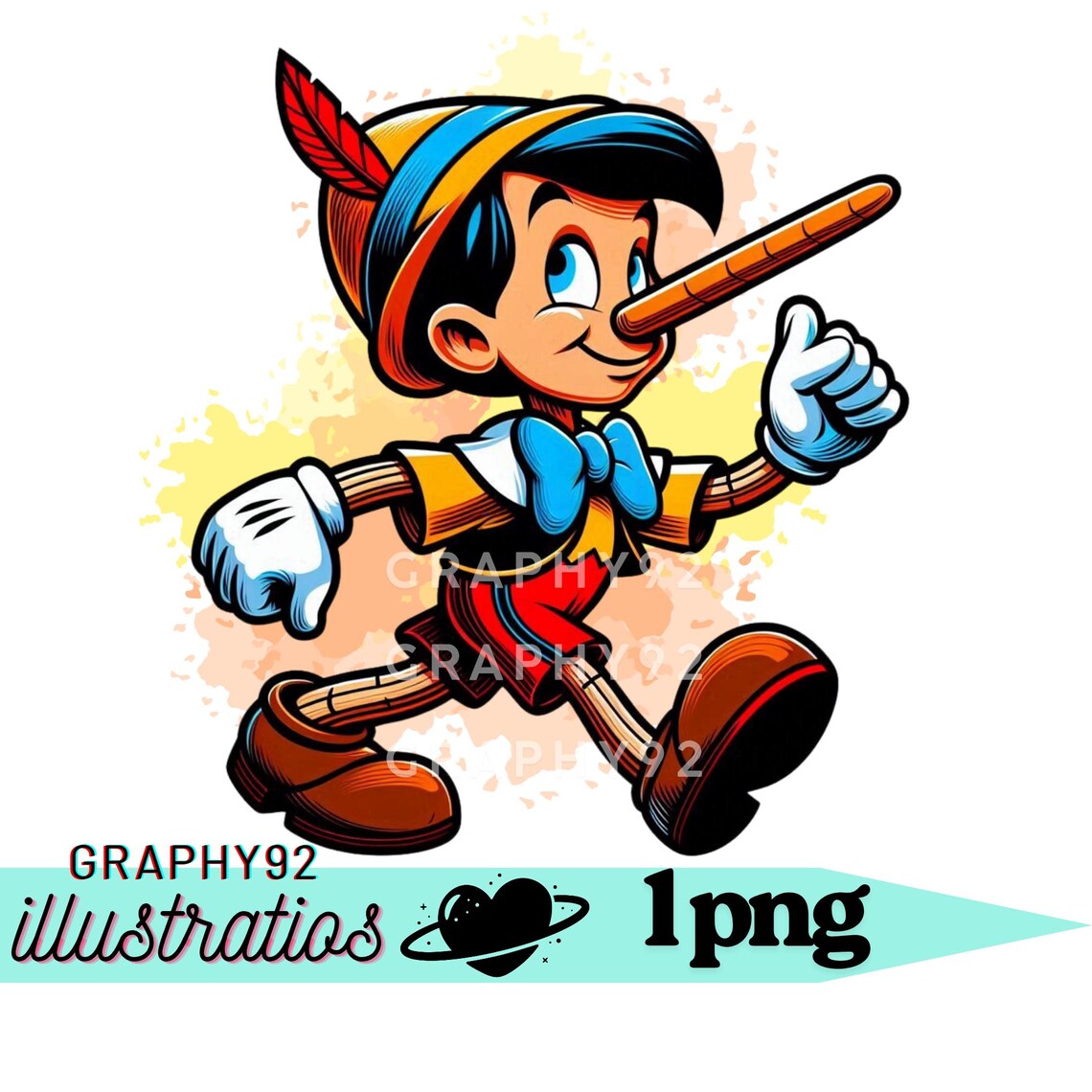Pinocchio Png Clipart, Pinocchio Watercolor Background, Cute Pinocchio ...