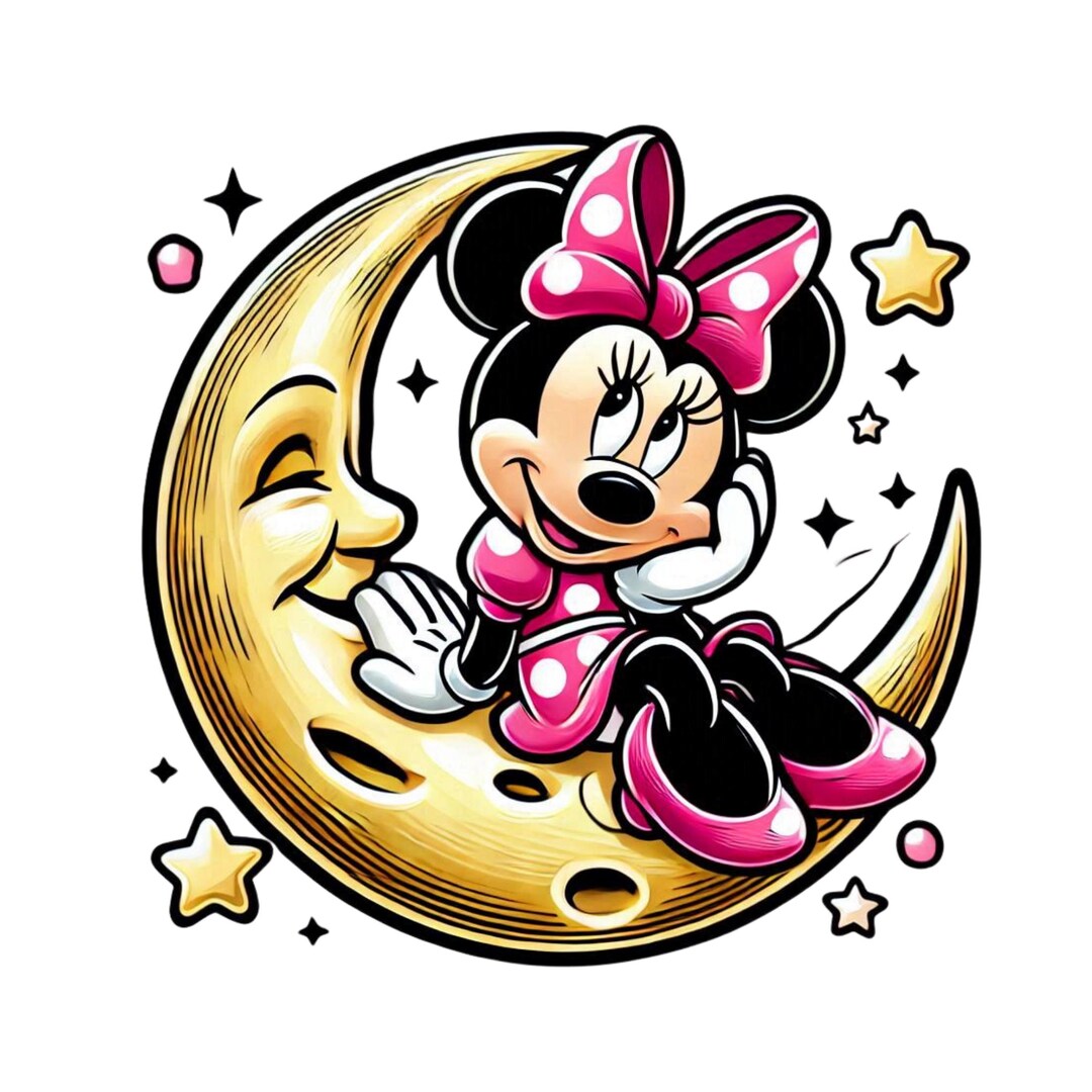 Minnie Mouse on the Moon, Minnie Mouse Png Clipart, Minnie Birthday ...