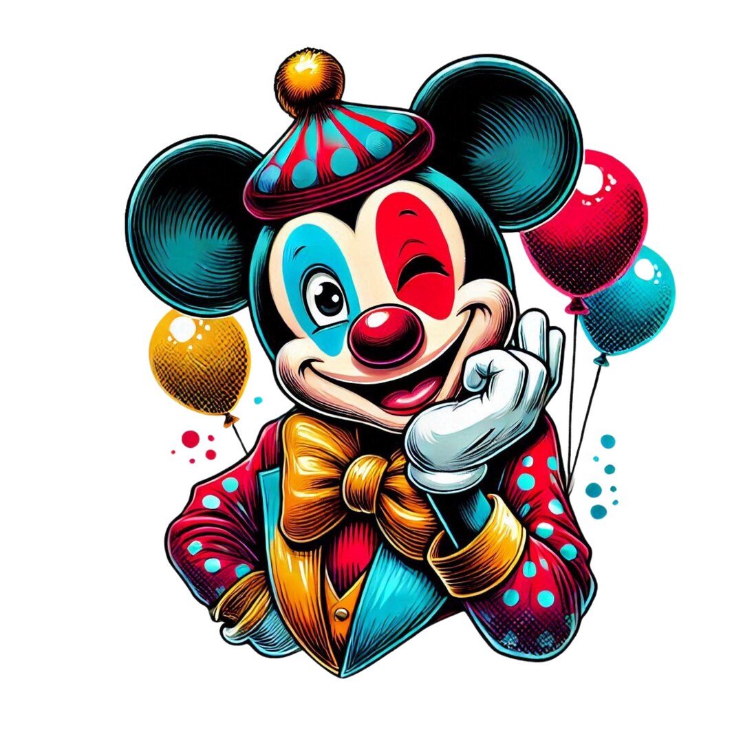 Mickey Mouse Clown Design, Mickey Mouse Png Clipart, Clown Mickey ...
