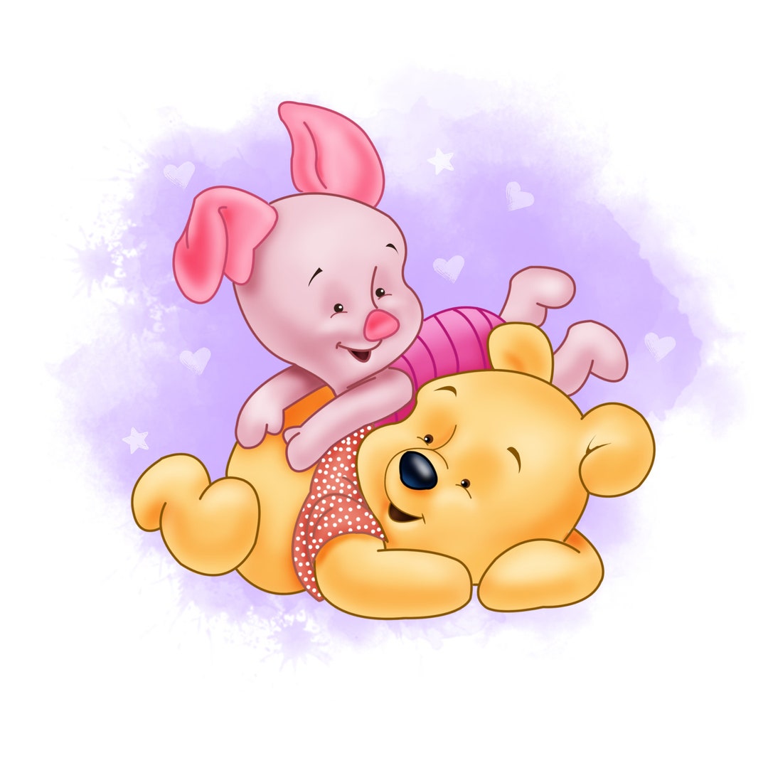 Baby Winnie the Pooh Png Design, Watercolor Background, Baby Pooh and ...