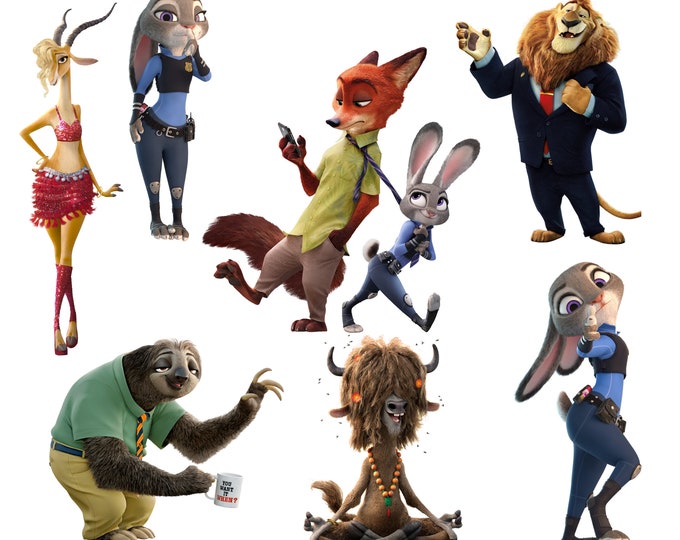 Zootopia Movie Coloring Pages JPG & PDF | Zootropolis Illustrations ...